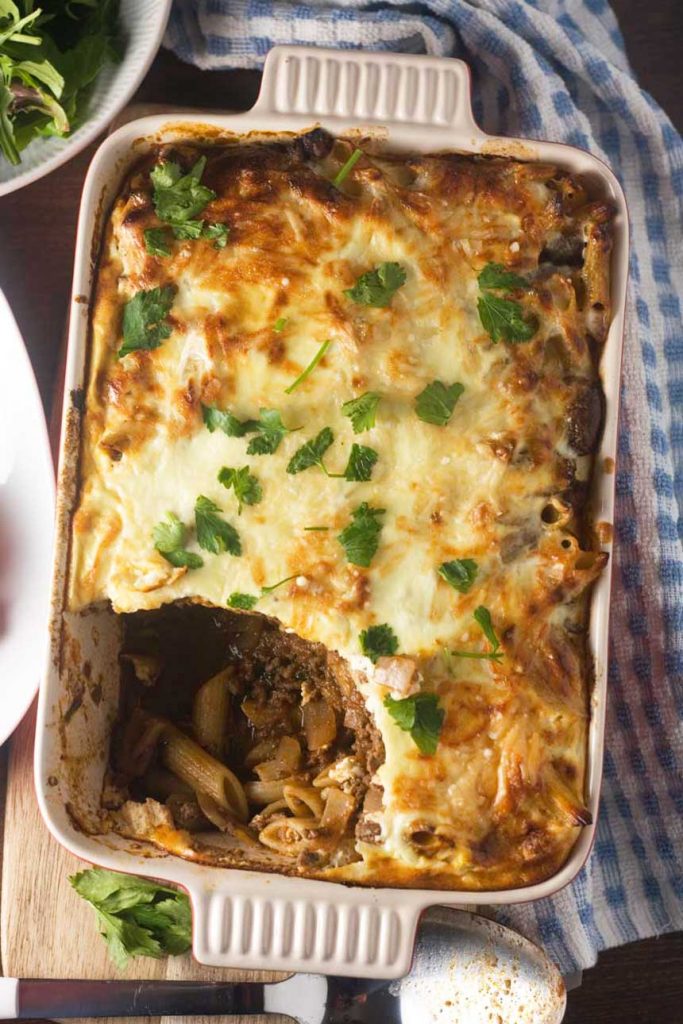 Cheat's Greek pastitsio (with a yoghurt topping) - Scrummy Lane