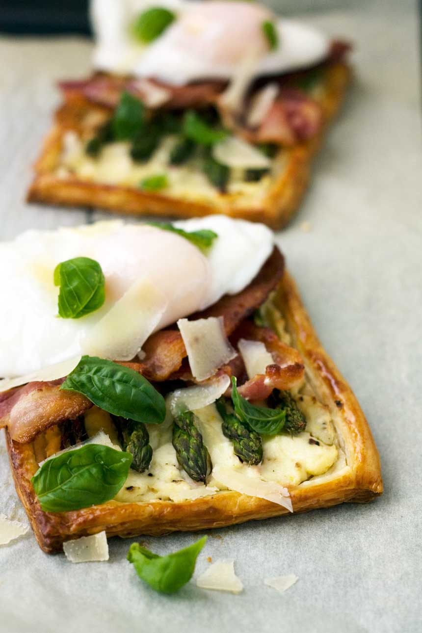 Puff Pastry Asparagus Tartlets With Bacon - Scrummy Lane