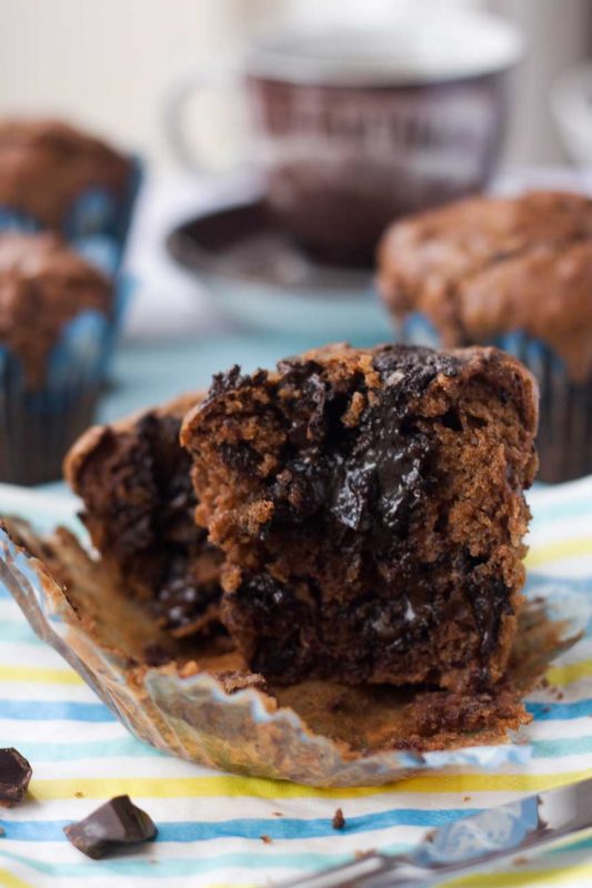 Gooey triple chocolate muffins - Scrummy Lane