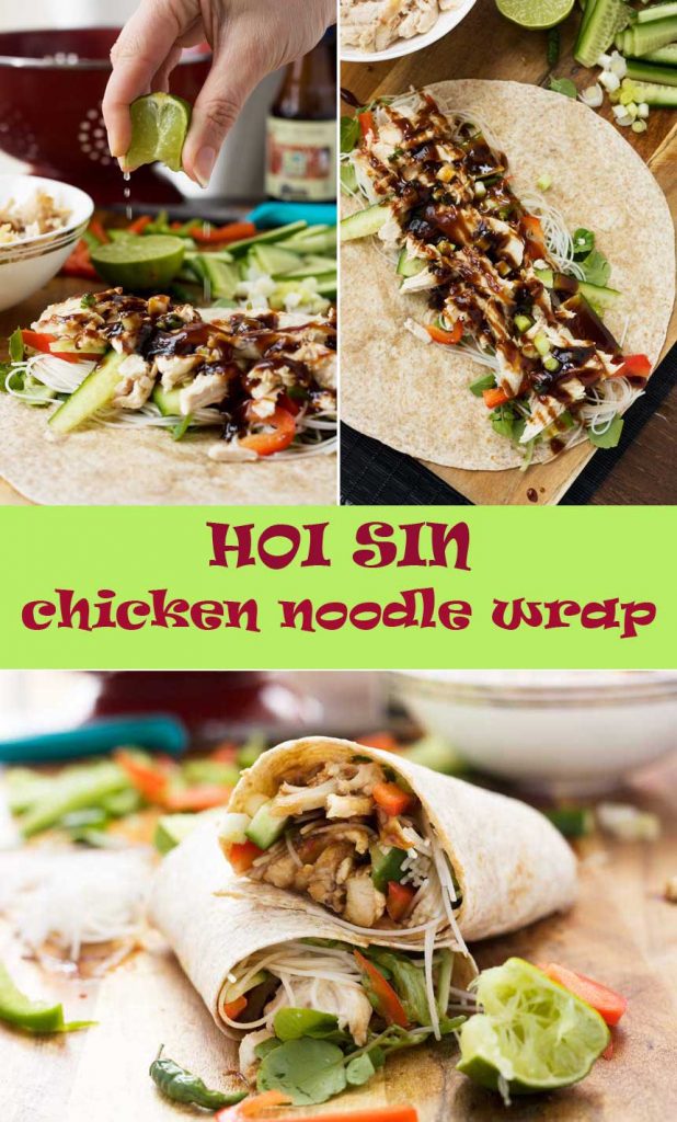 Quick hoi sin chicken noodle wrap - Scrummy Lane