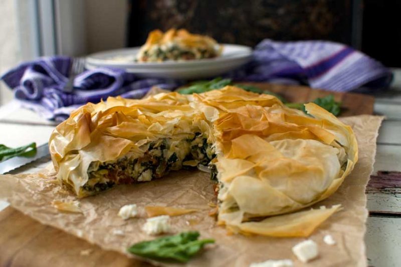 Greek Spinach And Feta Filo Pie - Scrummy Lane