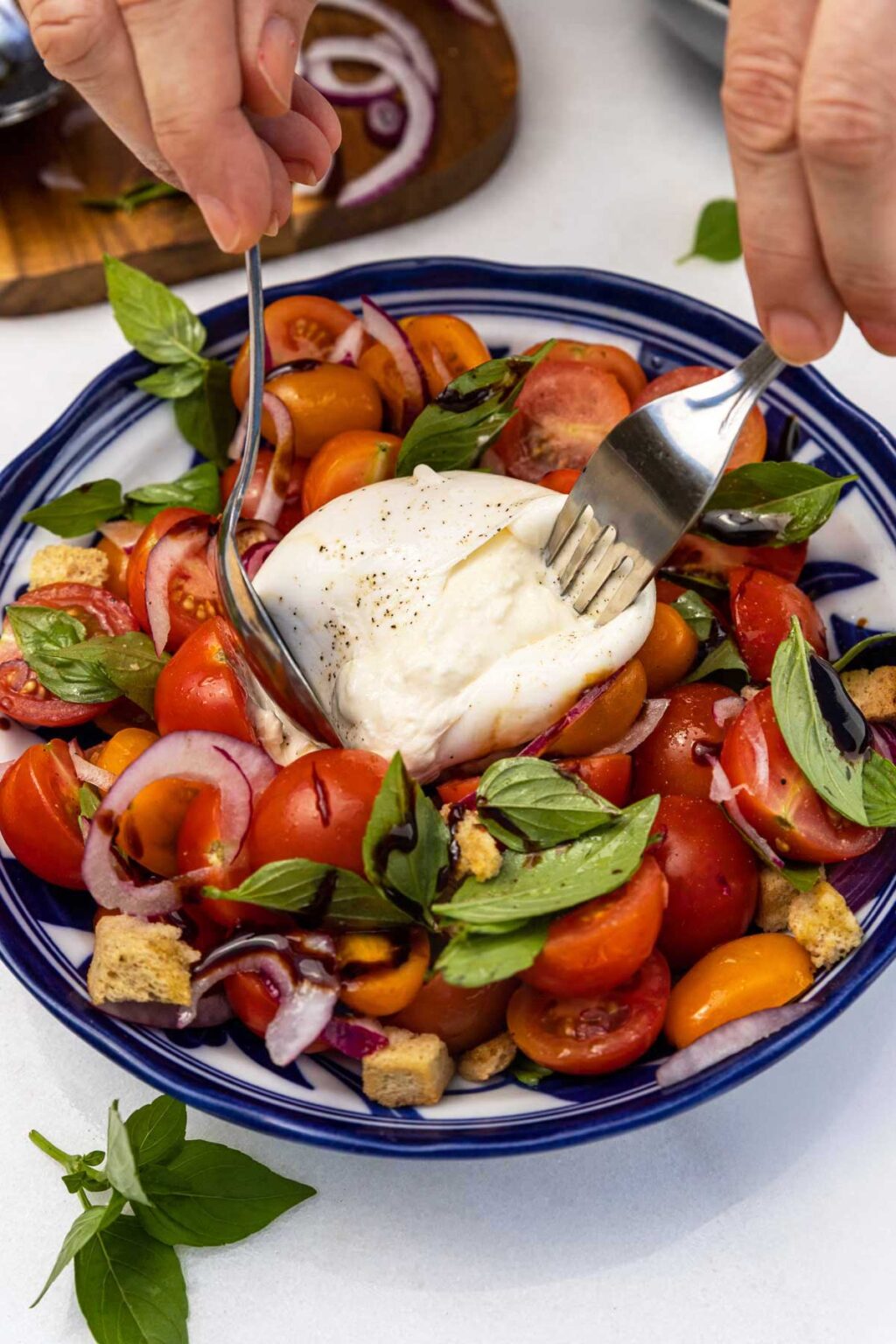 Burrata Caprese Salad Recipe - Scrummy Lane