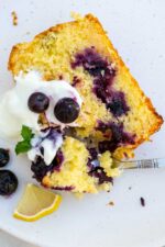 Sticky Lemon Curd Cake (With Blueberries) - Scrummy Lane