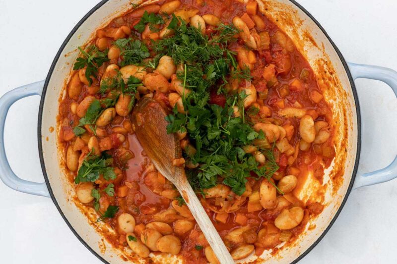 Easy Greek Giant Beans With Canned Beans (Gigantes Plaki) - Scrummy Lane