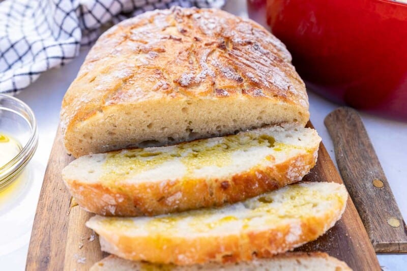 Greek Bread (Easy No Knead Recipe) - Scrummy Lane