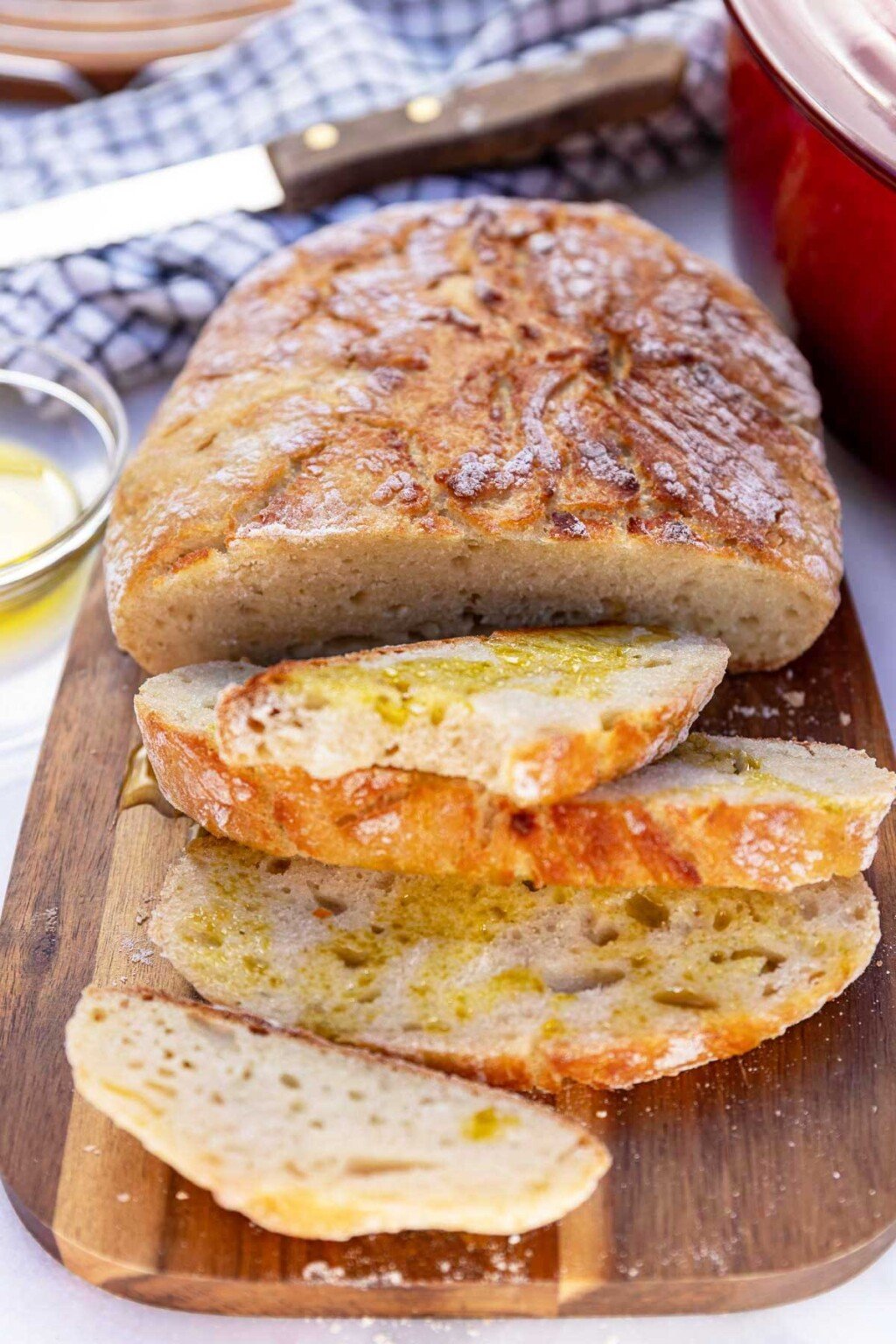 Greek Bread (Easy No Knead Recipe) - Scrummy Lane