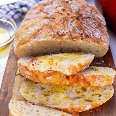 Greek Bread (Easy No Knead Recipe) - Scrummy Lane