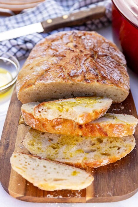 Greek Bread (Easy No Knead Recipe) - Scrummy Lane